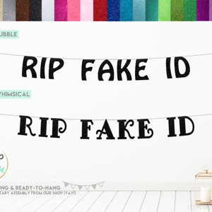 RIP Fake ID Banner, Finally Legal Banner, 21st Birthday Party ...