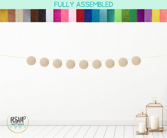 Glitter Circle Garland, Birthday Party Decorations, Bachelorette Party ...