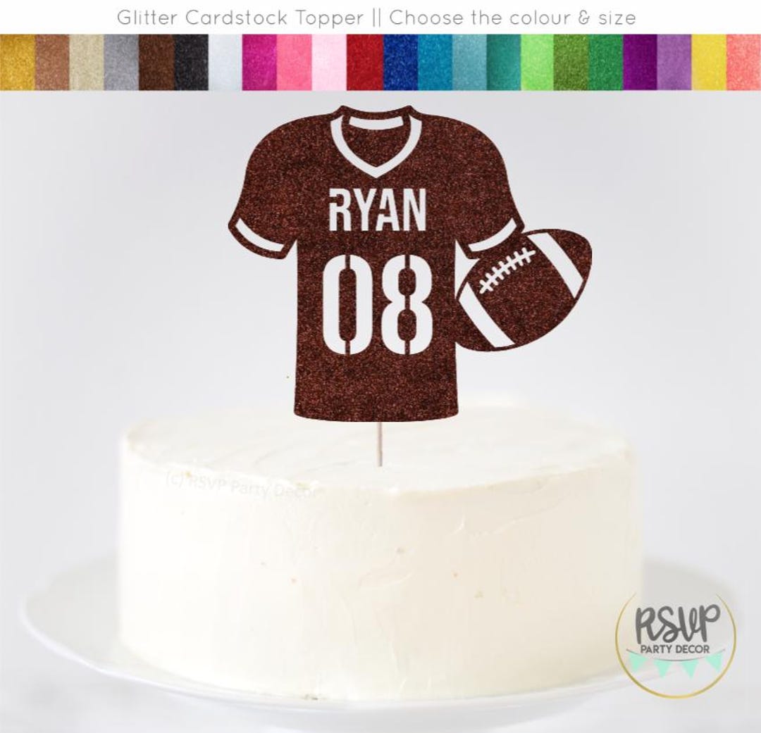 Custom Football Jersey Cake Topper, Football Cake Topper, Football ...