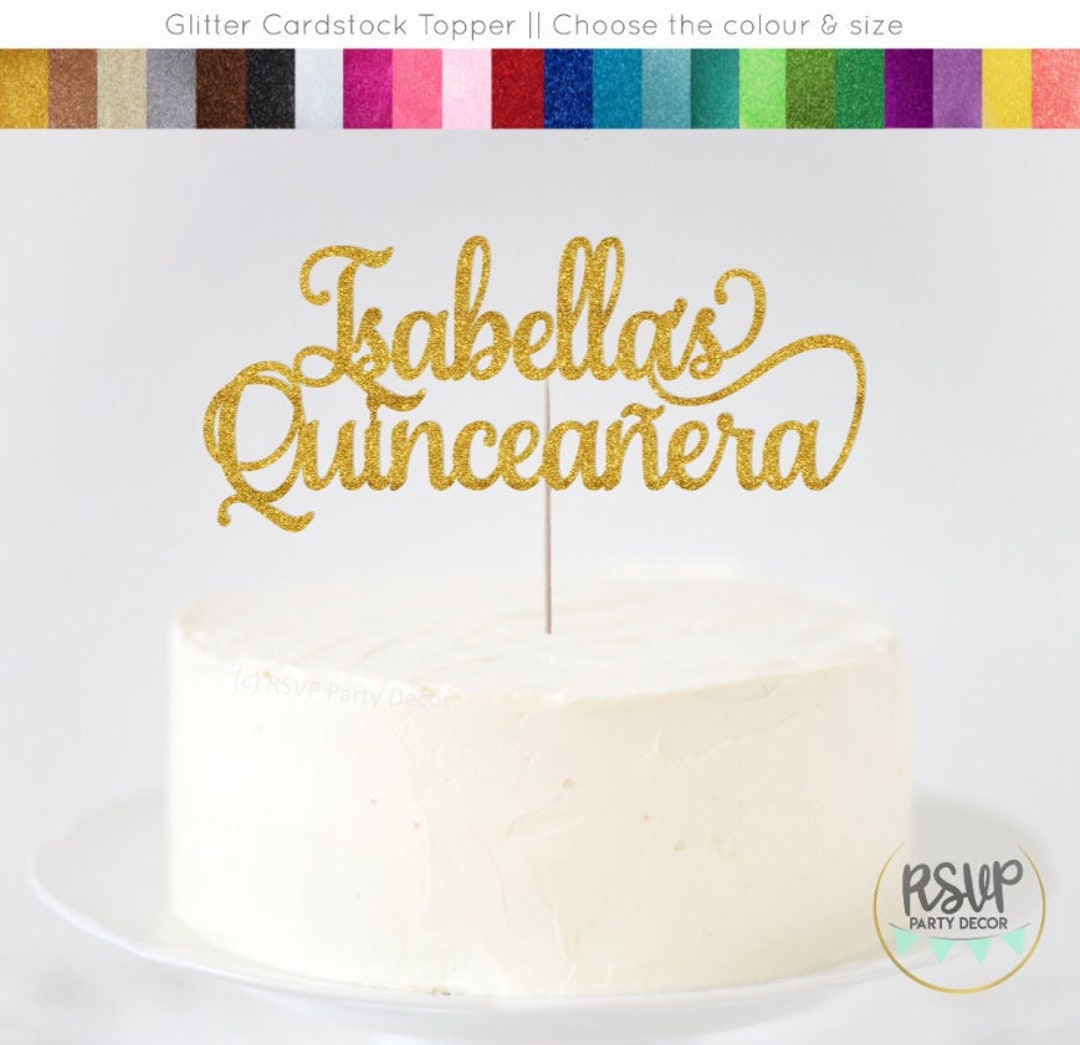 Custom Quinceañera Cake Topper, Mis Quince Name Topper, Personalized ...