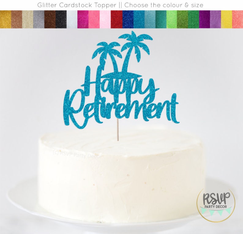 Tropical Happy Retirement Cake Topper Beach Retirement Cake - Etsy