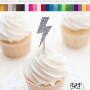 Lightning Bolt Cupcake Toppers, Lightning Food Picks, Comic Book ...