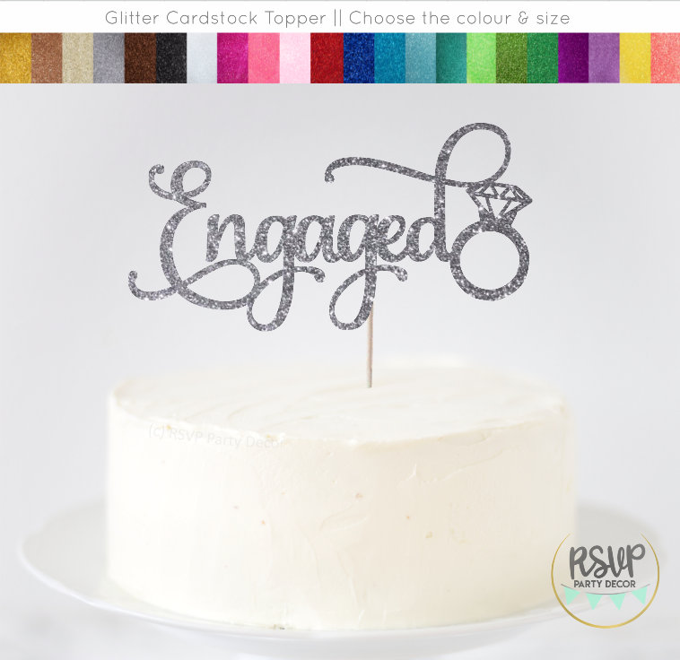 Engaged Cake Topper Engagement Party Cake Topper Engaged | Etsy