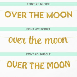 Over the Moon Banner, Crescent Moon Garland, Twinkle Twinkle Little ...