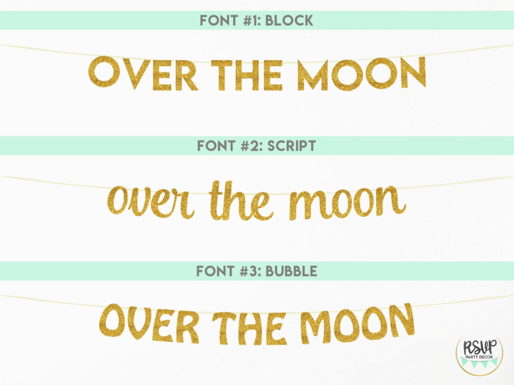 Over the Moon Banner, Crescent Moon Garland, Twinkle Twinkle Little ...