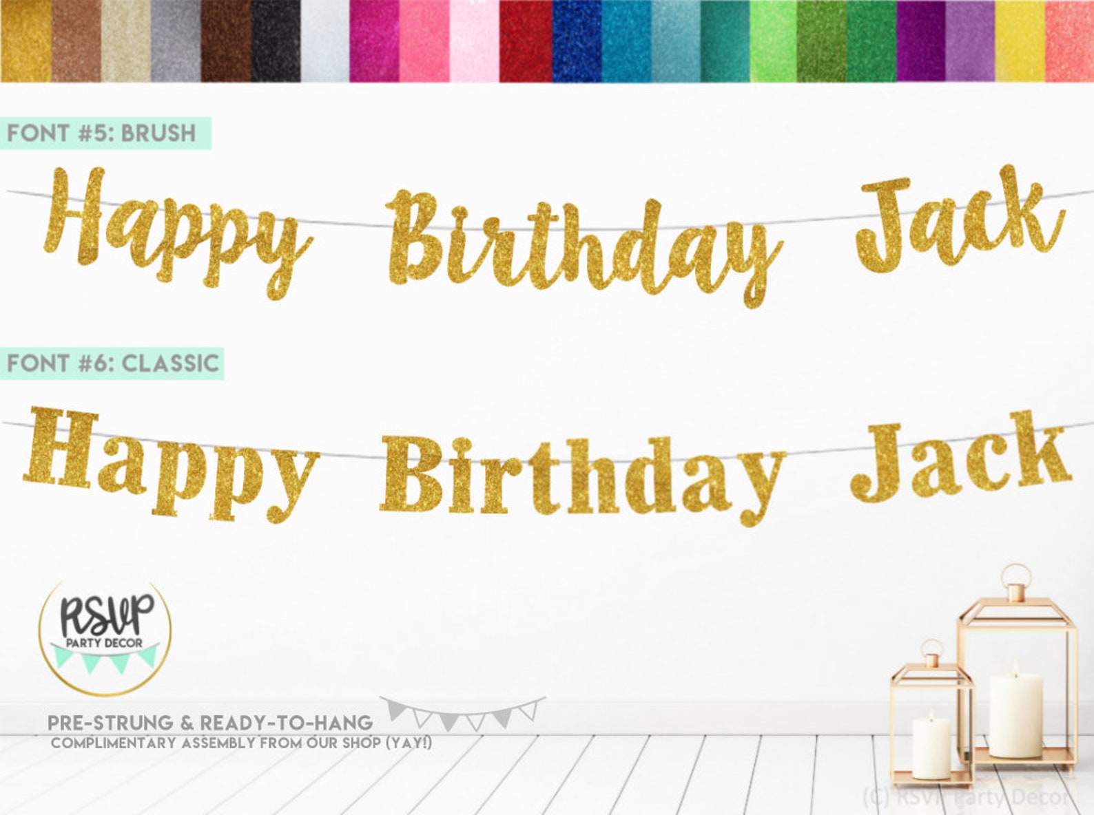 Custom Happy Birthday Banner, Happy Birthday Name Sign, Personalized ...