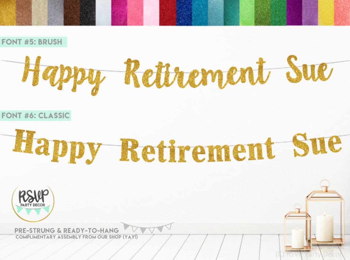 Custom Happy Retirement Banner Happy Retirement Name Sign | Etsy