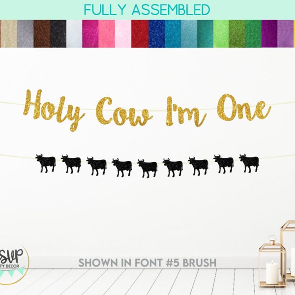 Holy Cow Im One Birthday Decorations - Etsy