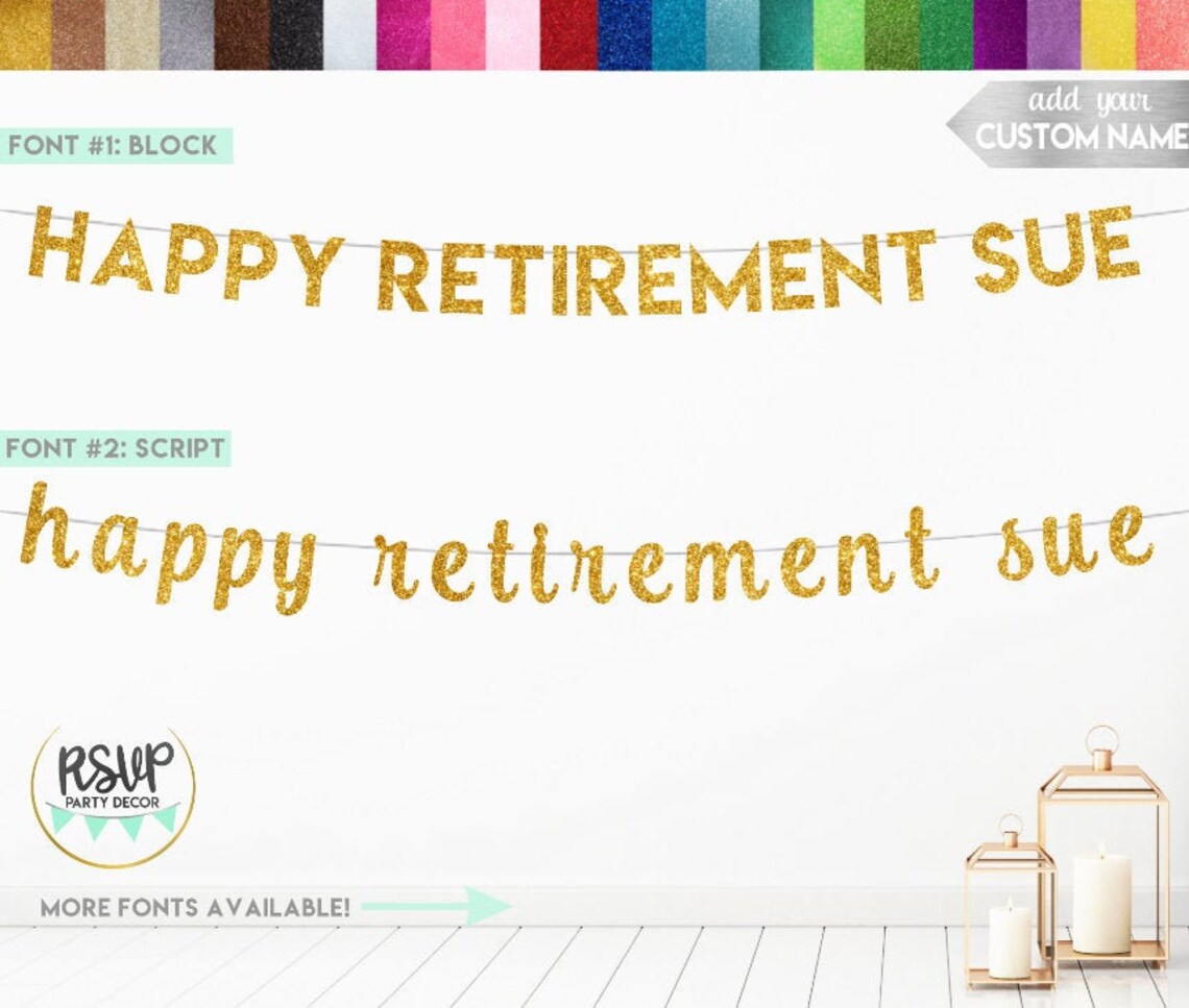 Custom Happy Retirement Banner Happy Retirement Name Sign | Etsy