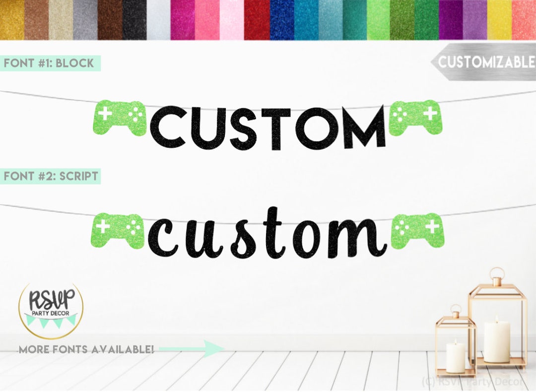 Custom Video Game Controller Banner, Video Game Themed Party ...