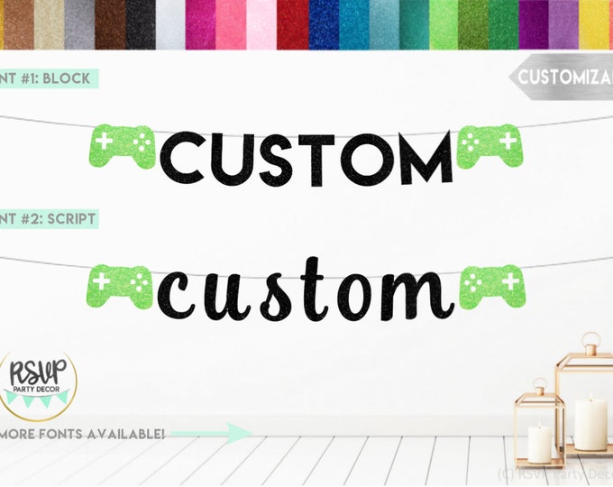 Video Game Controller Banner, Level Birthday Banner, Gamer Banner ...