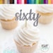Number 60 Cupcake Toppers, Sixty Food Picks, 60th Birthday Decorations ...