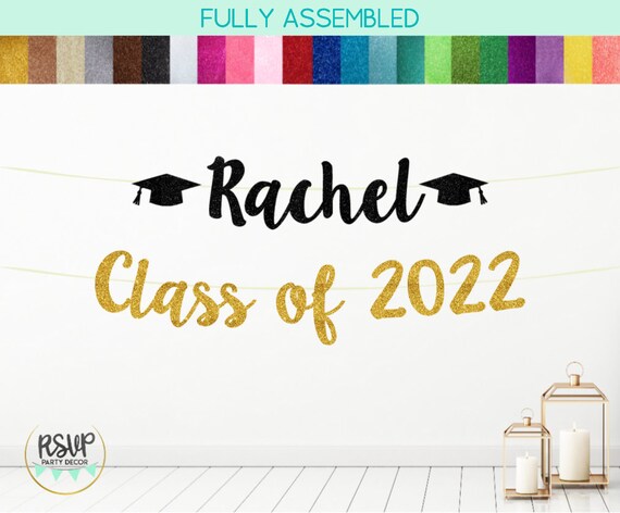 Custom Name Class of 2022 Banner, Happy Graduation Name Banner ...
