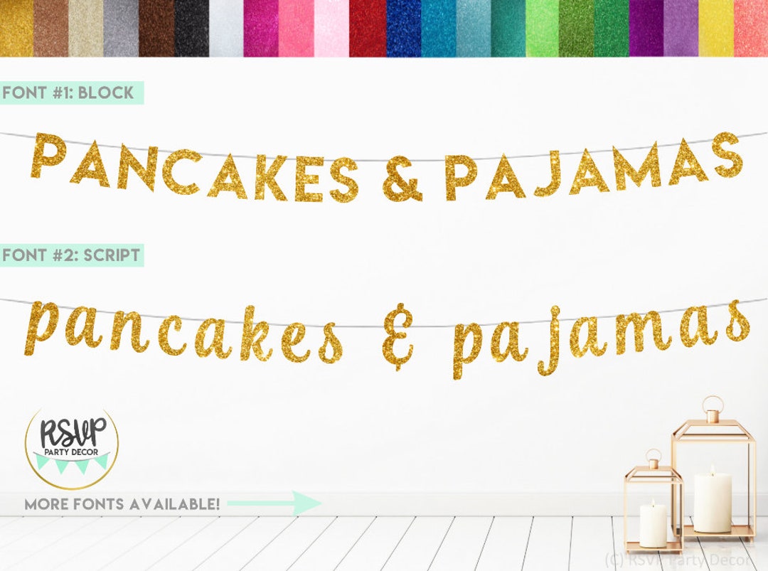 Pancakes & Pajamas Banner, Pancakes and Pj's Sign, Pancakes and Pajamas ...
