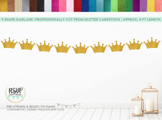 Krone Girlande Glitzer Krone Banner Prinzessin Party | Etsy