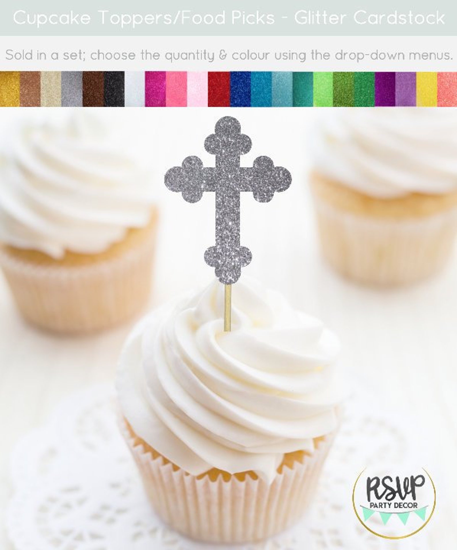 Cross Cupcake Toppers Baptism Cupcake Toppers Christening - Etsy Canada