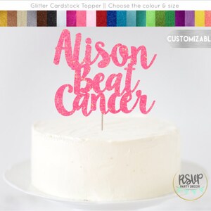 Custom Beat Cancer Cake Topper, Cancer Free Cake Topper, Cancer ...