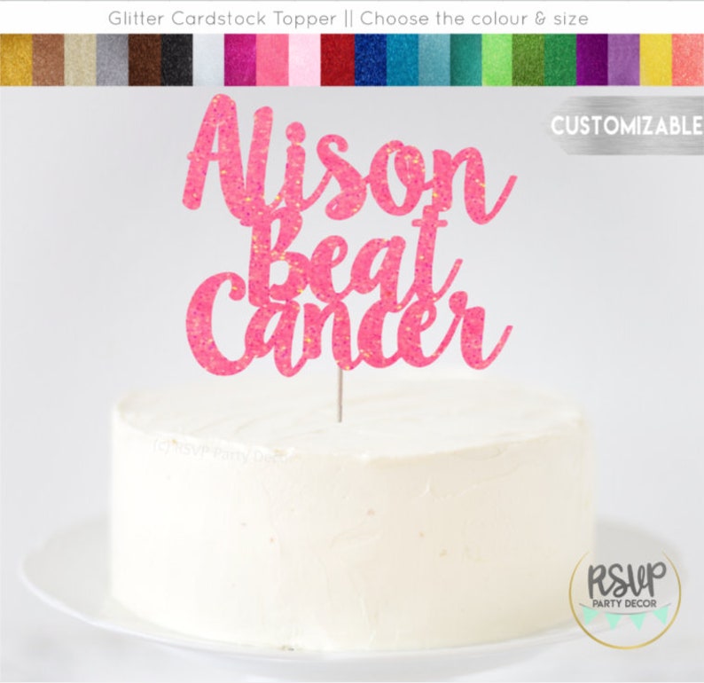 Custom Beat Cancer Cake Topper Cancer Free Cake Topper - Etsy