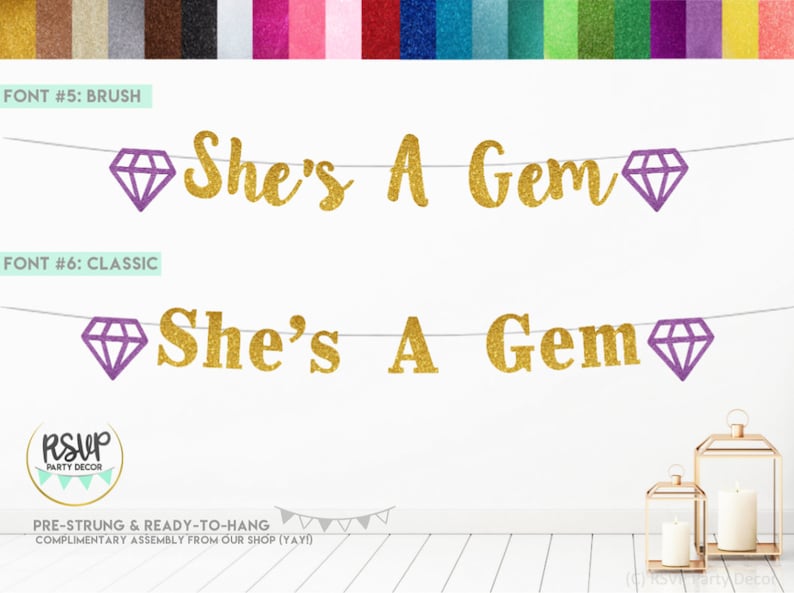 She's a Gem Banner Gemstone Bridal Shower Banner | Etsy