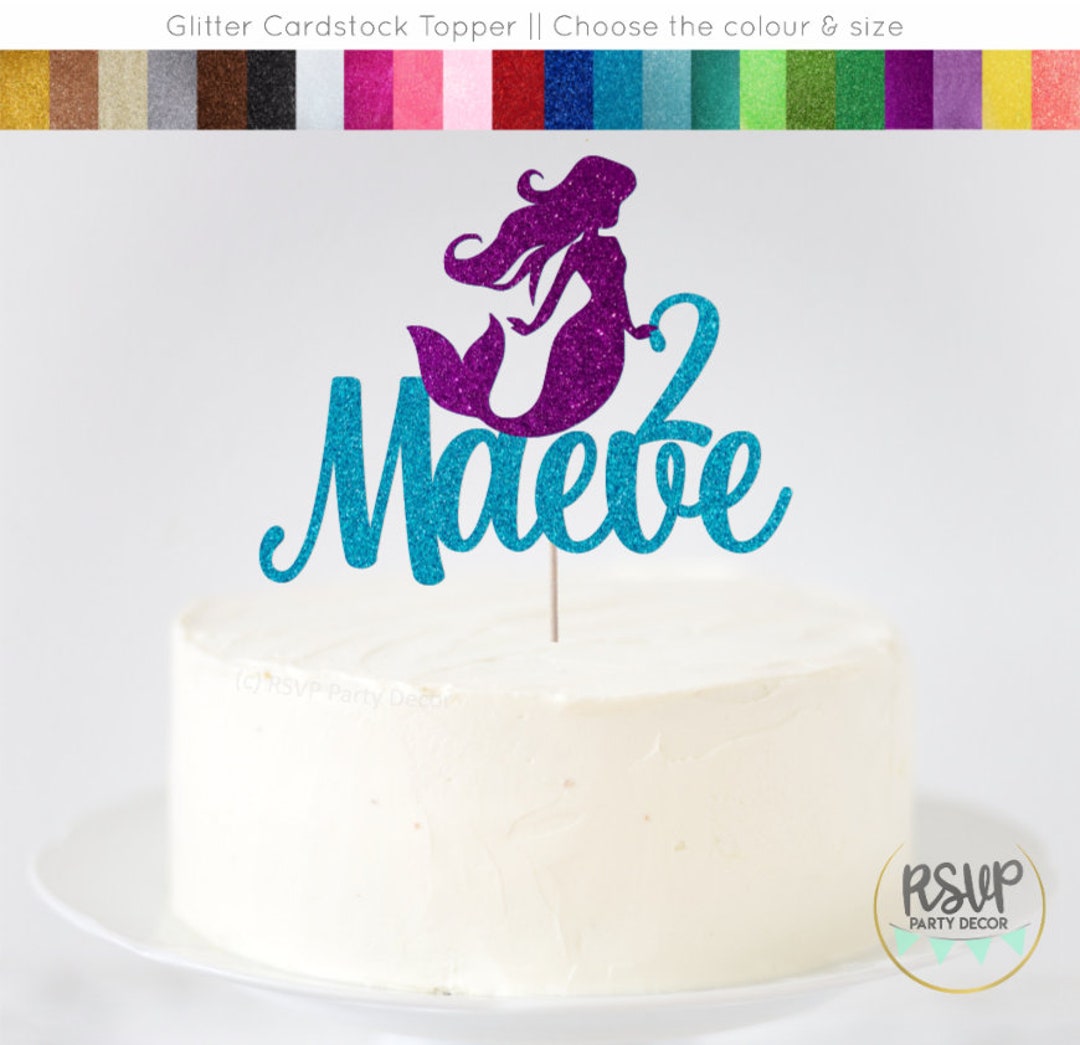 Custom Mermaid Cake Topper, Name and Age Mermaid Cake Topper, Mermaid ...