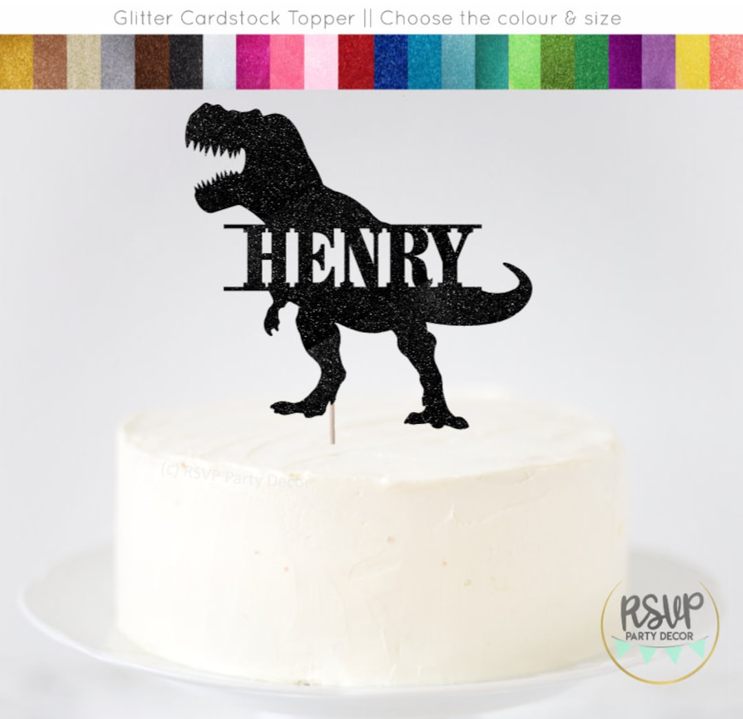 Personalized Dinosaur Cake Topper, Dinosaur Themed Birthday Party ...
