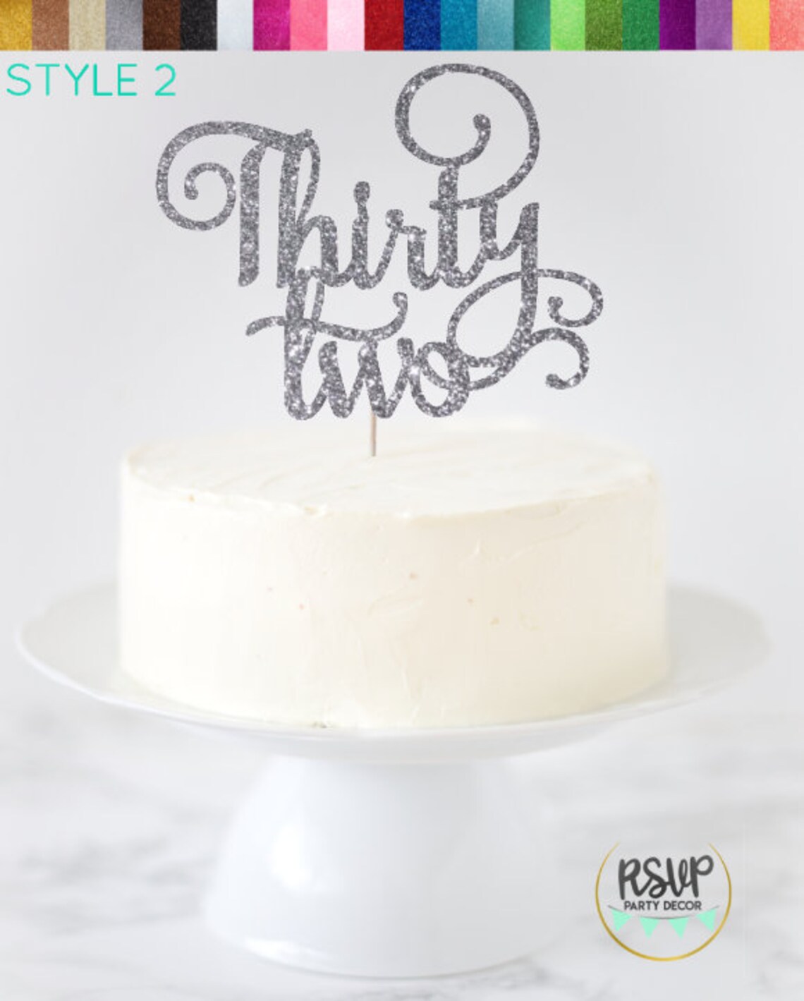 Thirty Two Cake Topper 32 Cake Topper Thirtytwo Cake Topper - Etsy España