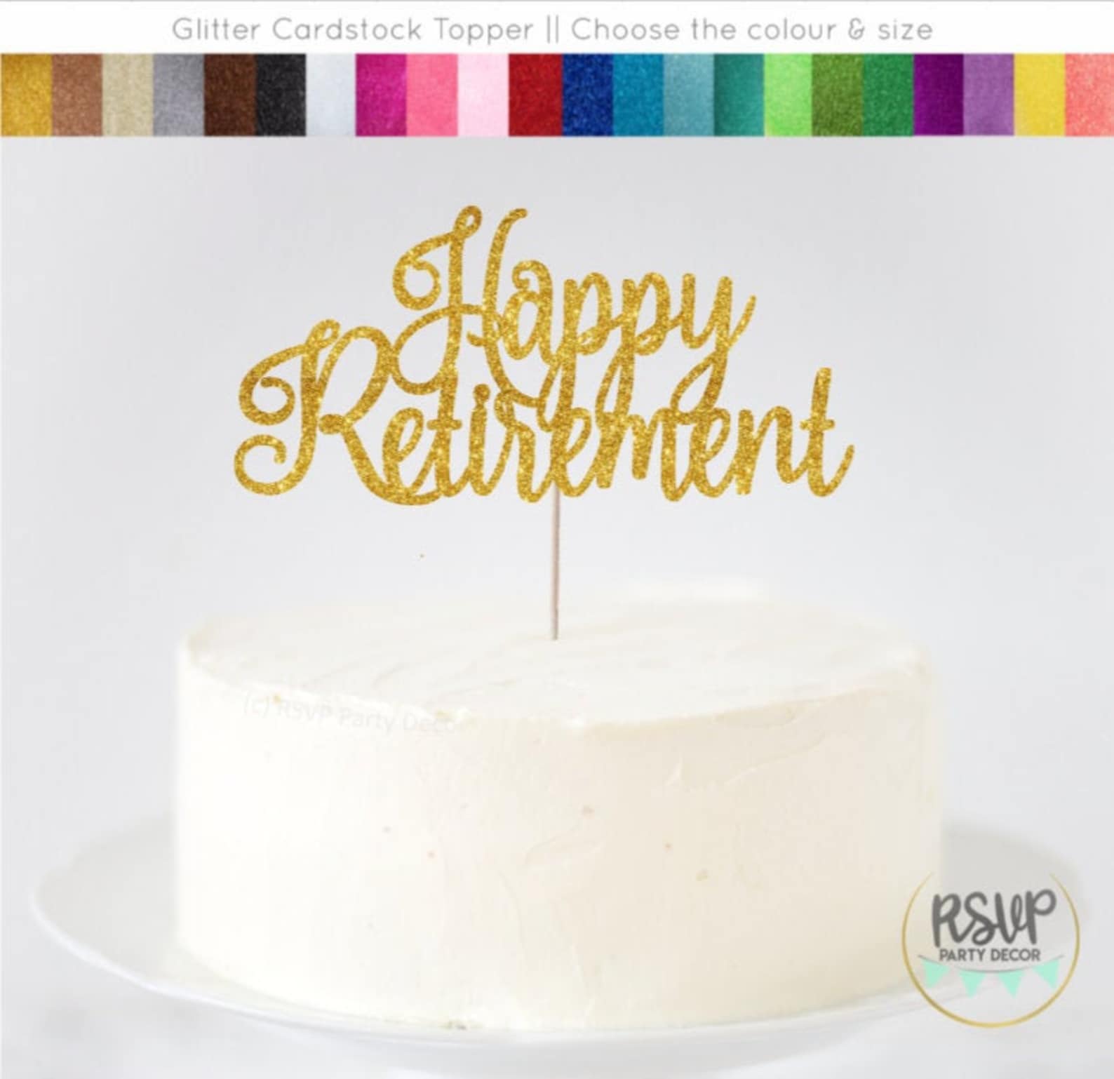Happy Retirement Cake Topper, Retirement Cake Topper, Happy Retirement ...
