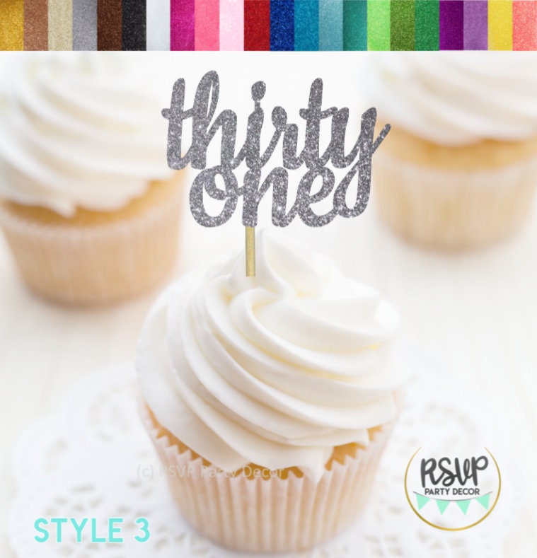 Number 31 Cupcake Toppers, Thirty One Food Picks, 31st Birthday ...