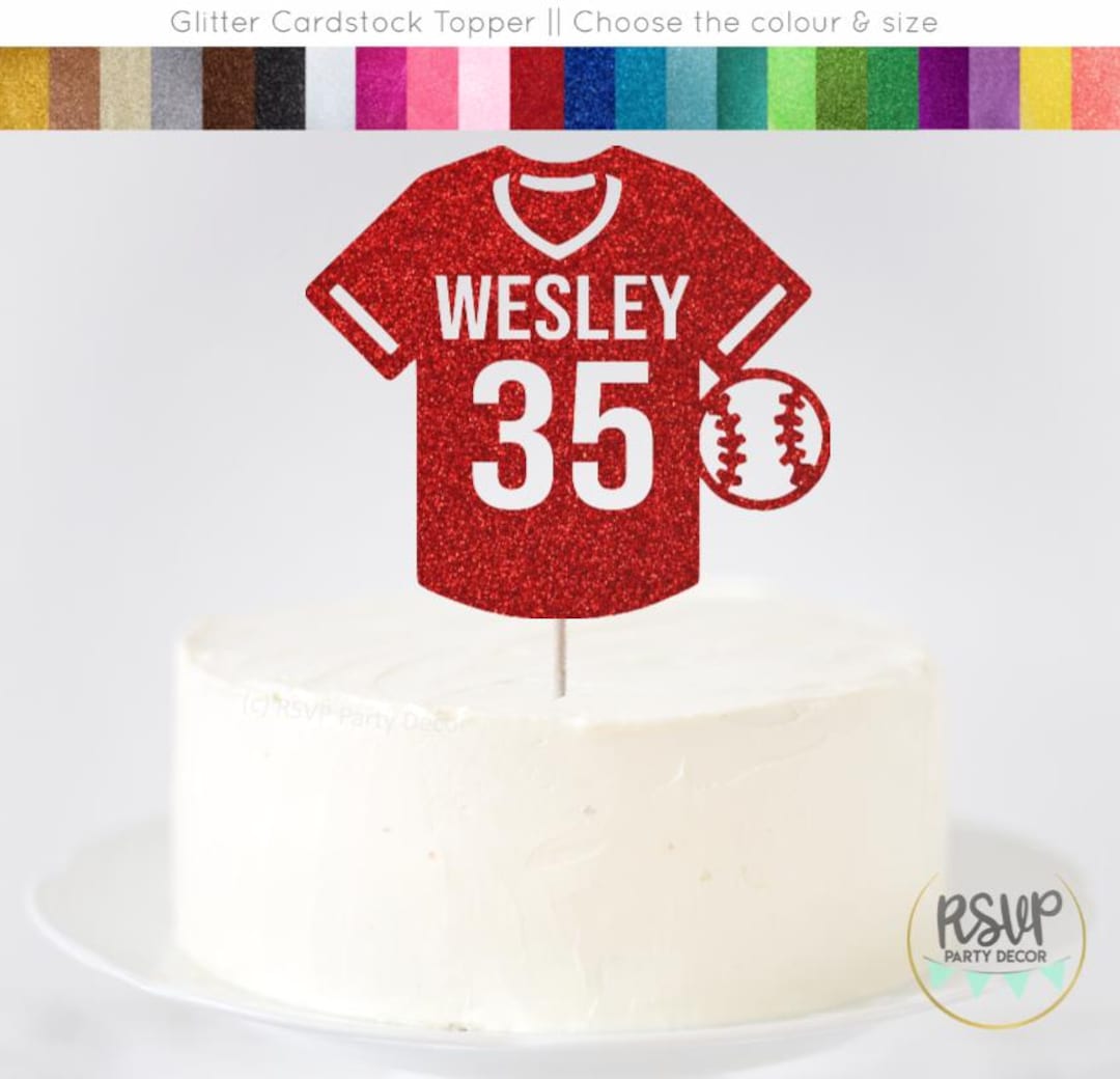 Custom Baseball Jersey Cake Topper, Baseball Cake Topper, Baseball ...