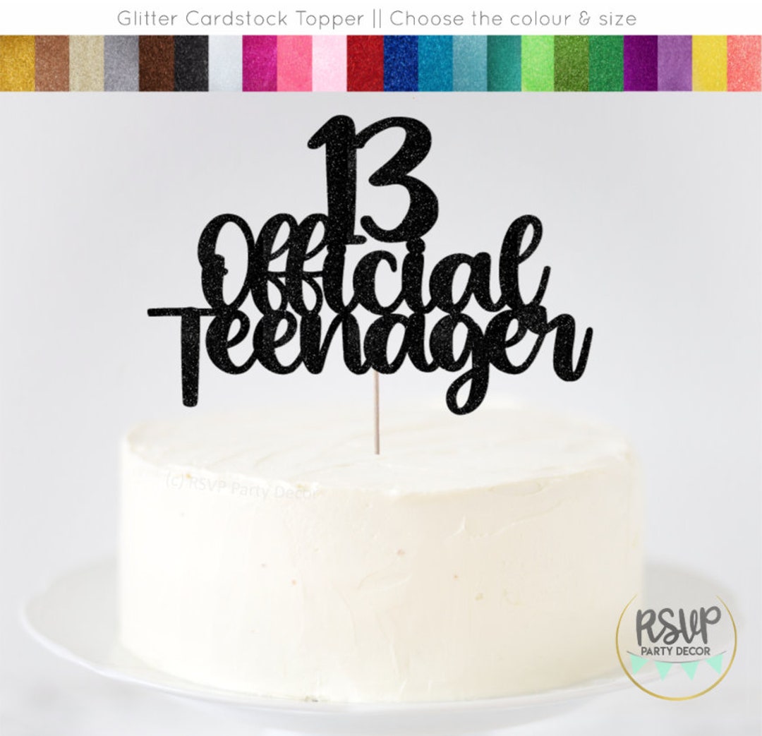 13 Official Teenager Cake Topper, 13th Birthday Decorations, Teenager ...