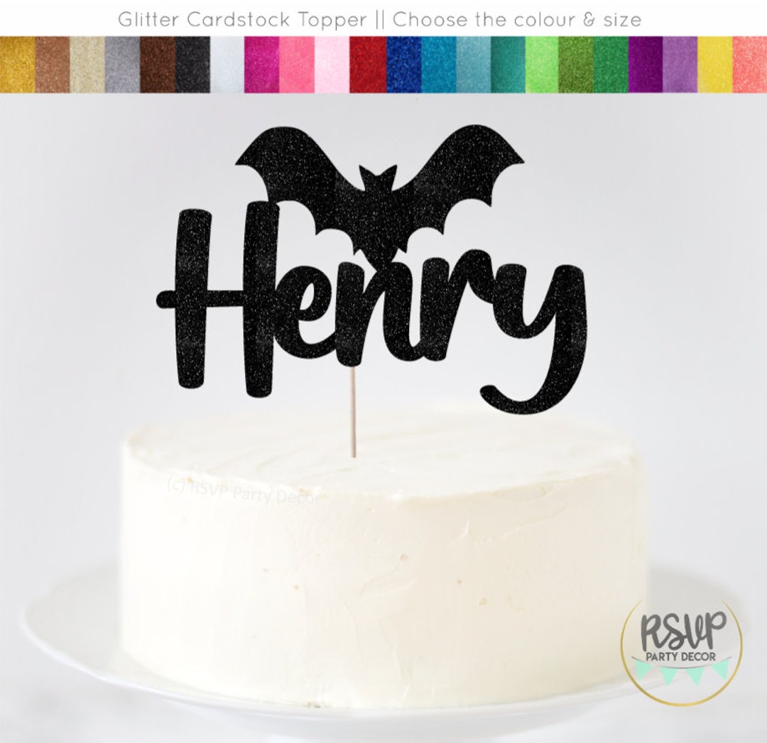 Custom Bat Cake Topper, Halloween Birthday Cake Topper, Halloween ...