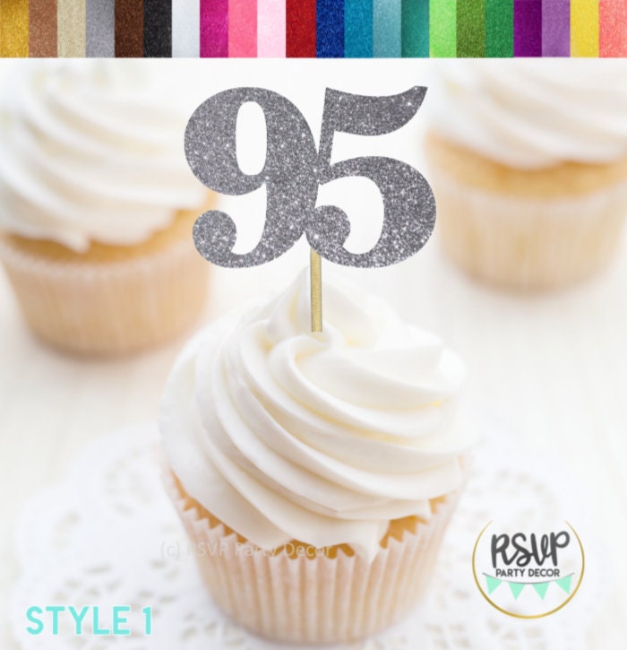 Number 95 Cupcake Toppers Ninety Five Food Picks 95th - Etsy