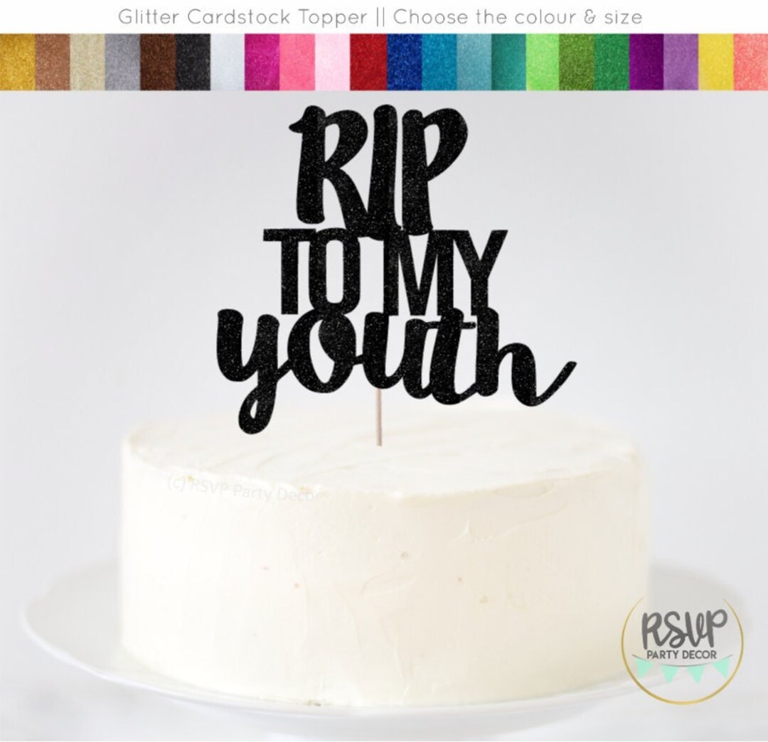 RIP to My Youth Cake Topper, Gothic Birthday Party Decorations, Emo ...