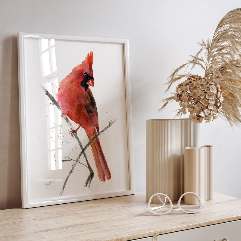 Cardinal Watercolor - Etsy