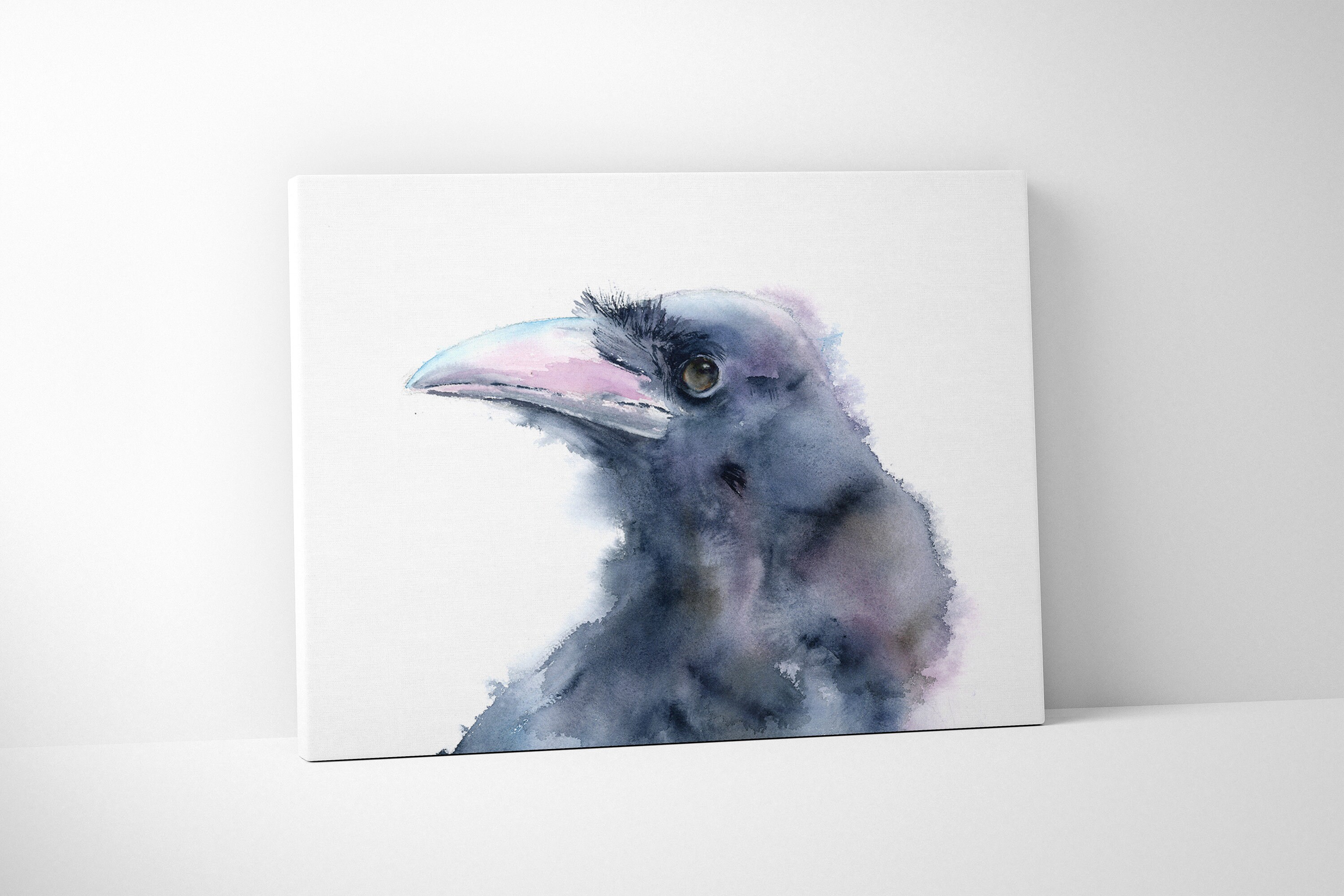 Original Oil Painting Bird Art Raven for Decor Walls or Gift Ideas ...