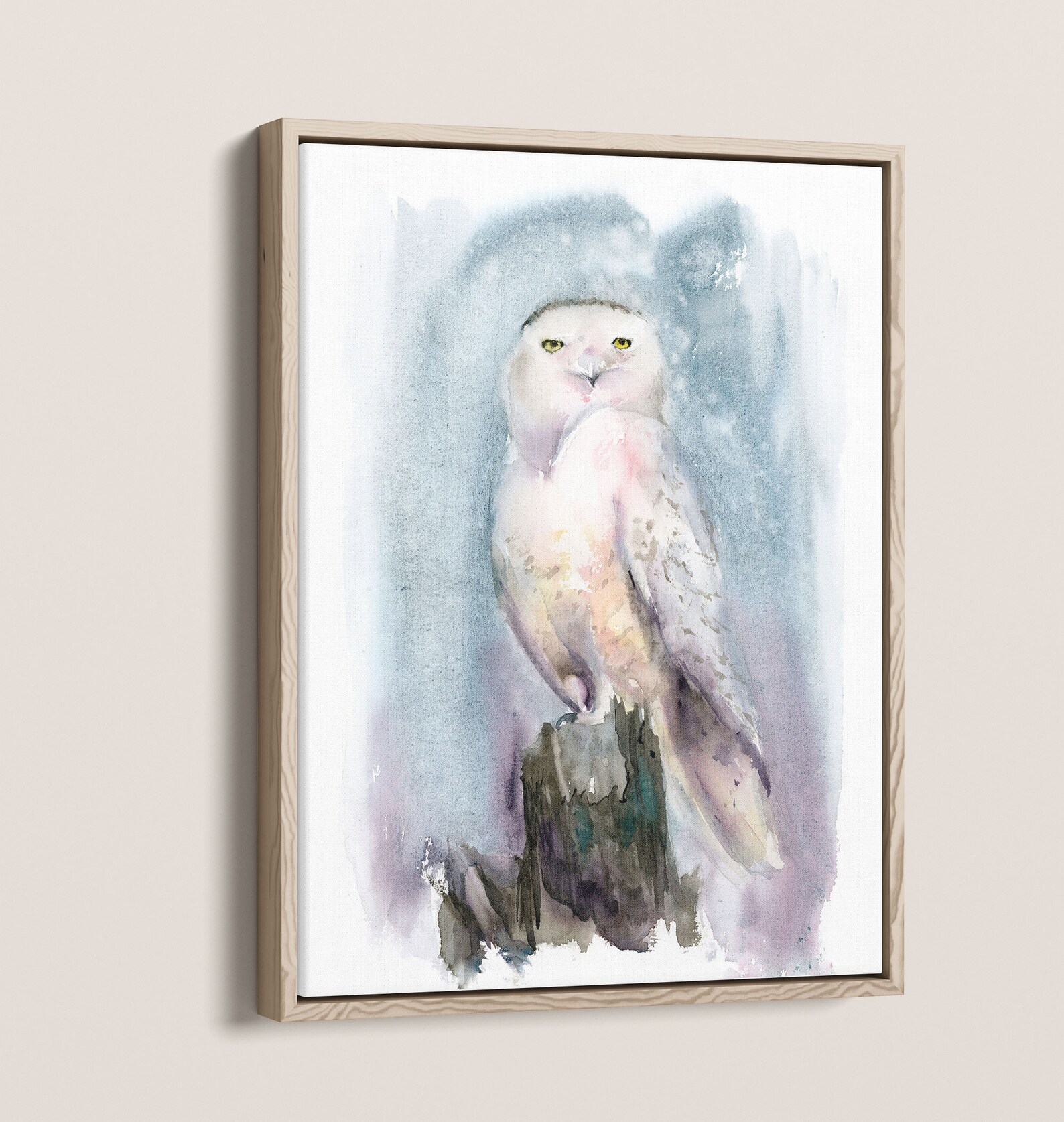 Set of 2 Snowy Owl Prints Winter Birds of Prey Christmas Gift Wall Art ...