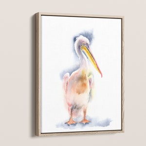 Set of 2 Pelican Prints Large Wall Art Print on Canvas Ready - Etsy