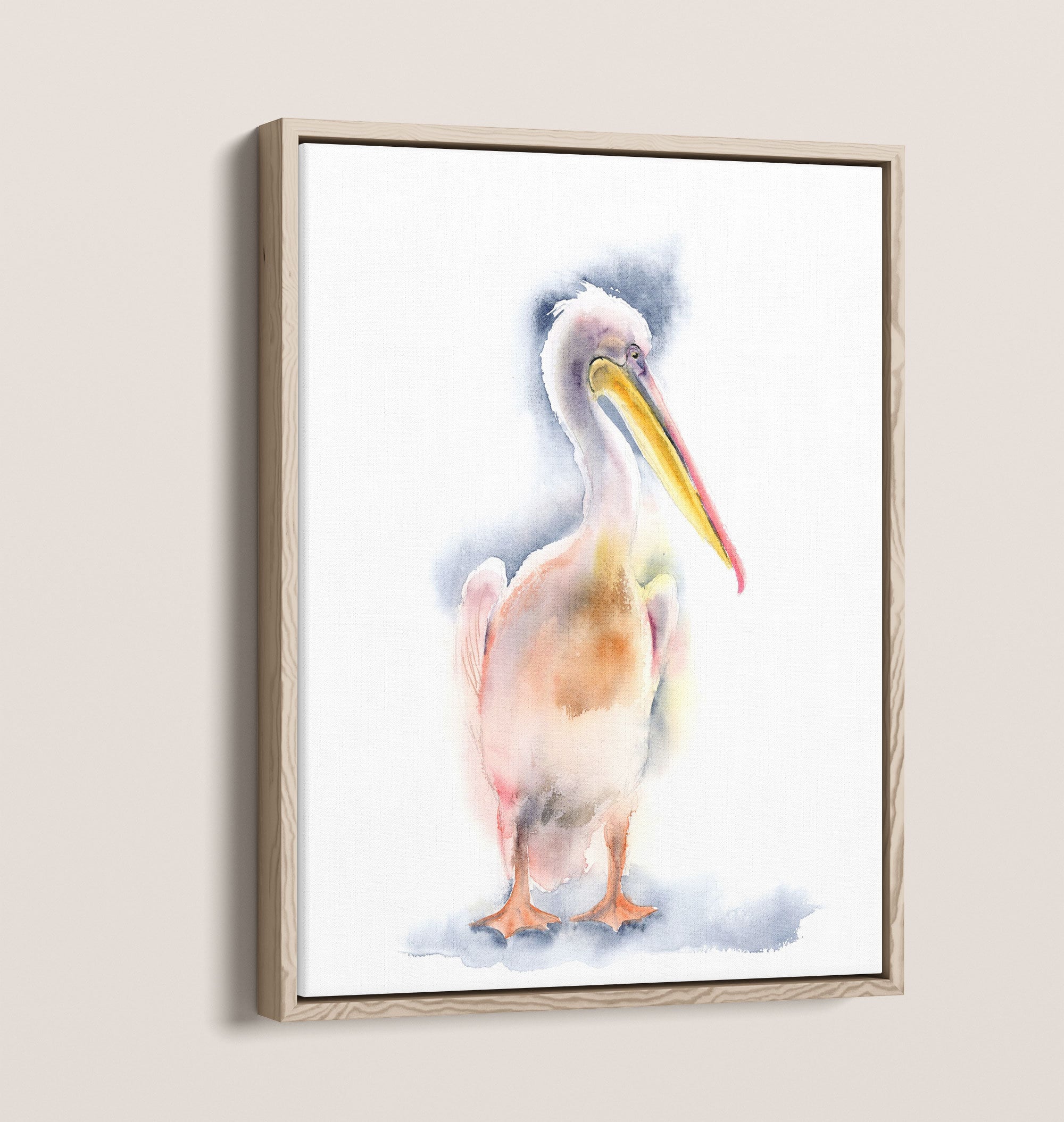 Set of 2 Pelican Prints, Large Wall Art, Print on Canvas Ready to Hang ...
