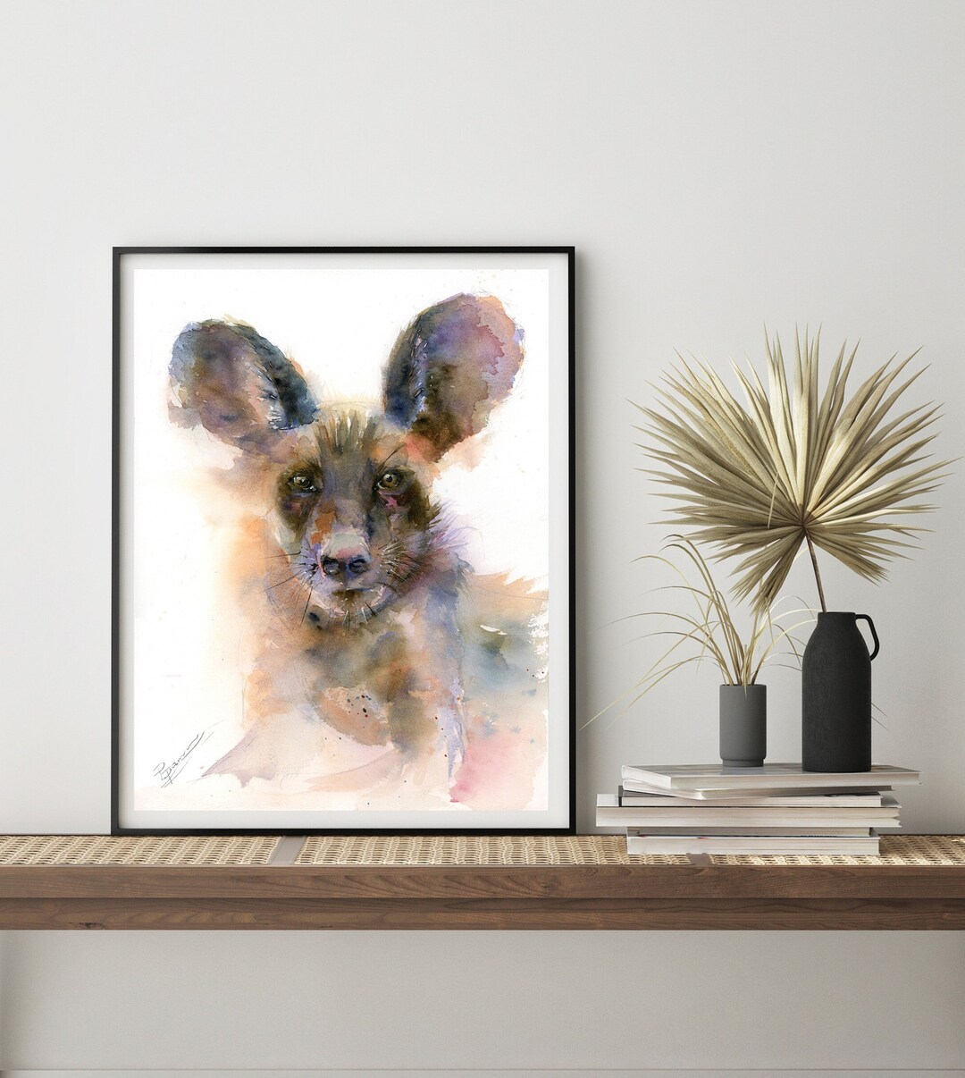 Wild Animal Portrait, Hyena Painting Original Watercolor, Woodland ...