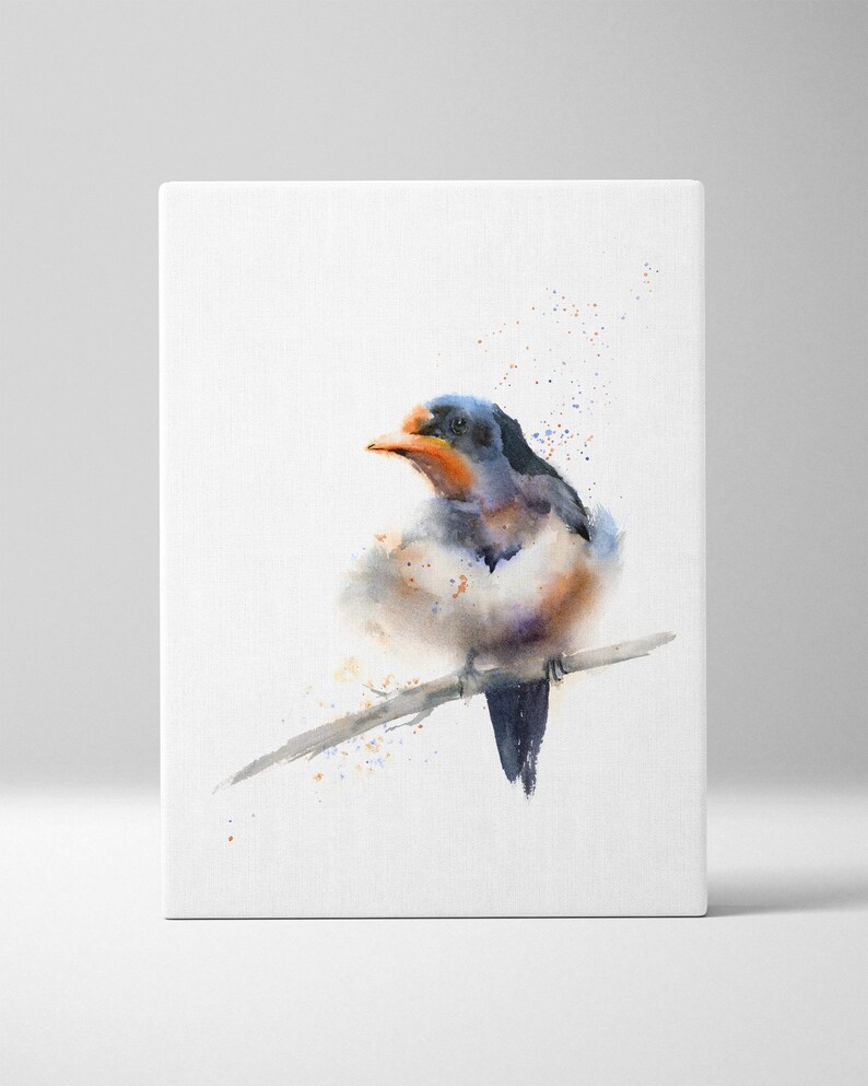 Birds Art Prints Set of 2, Swallows Paintings Wall Art Decor ...