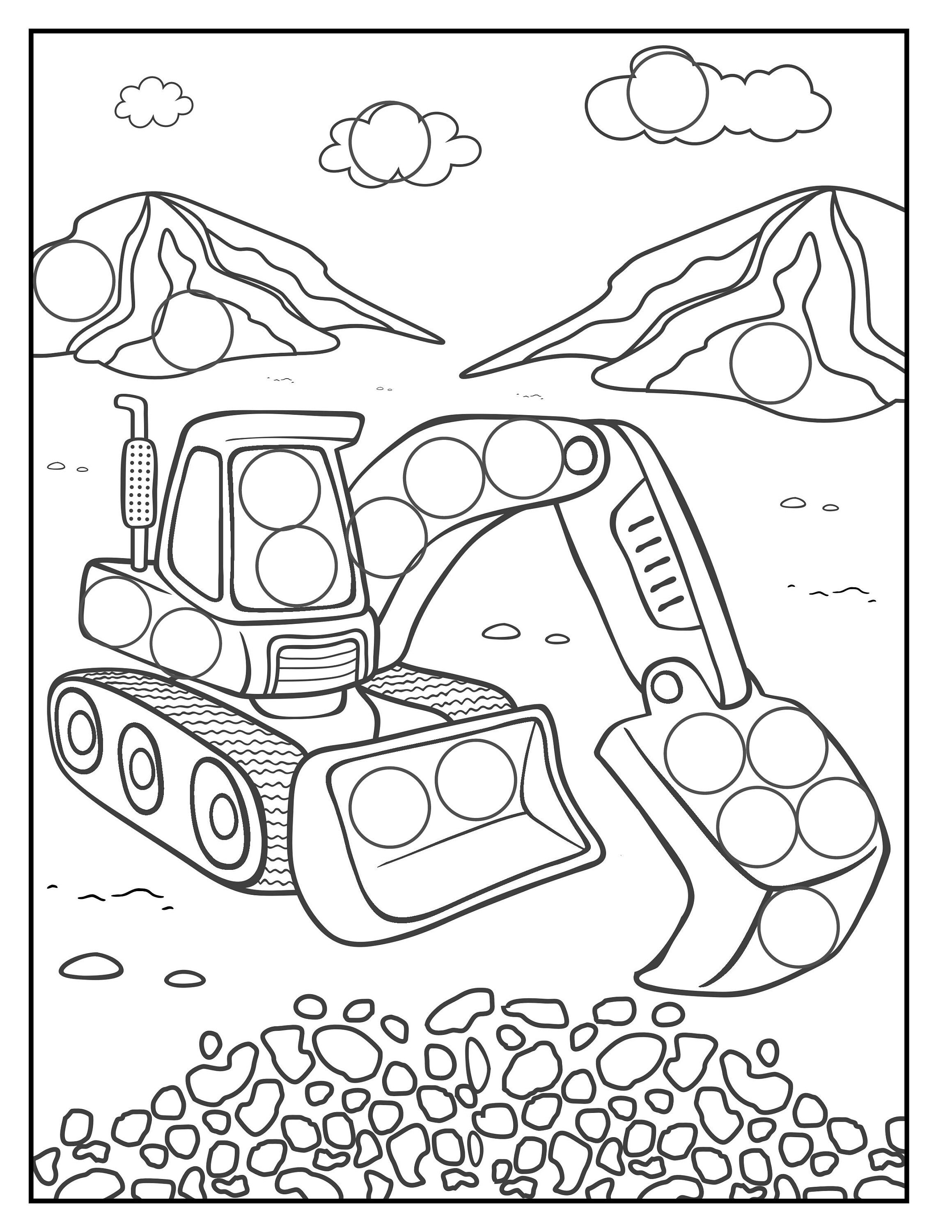 KDP Coloring Book Construction-themed Dot Marker, Scissor Practice ...