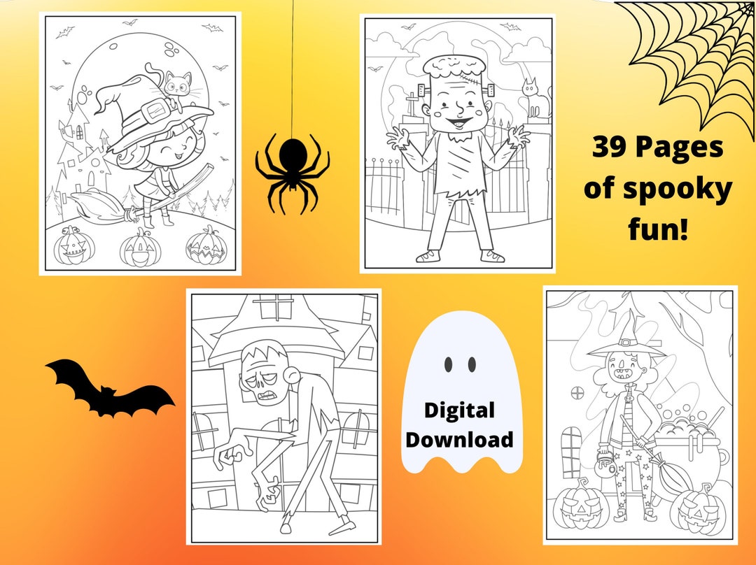 Halloween Coloring Pages for Kids Boys and Girls 39 Printable Pages ...
