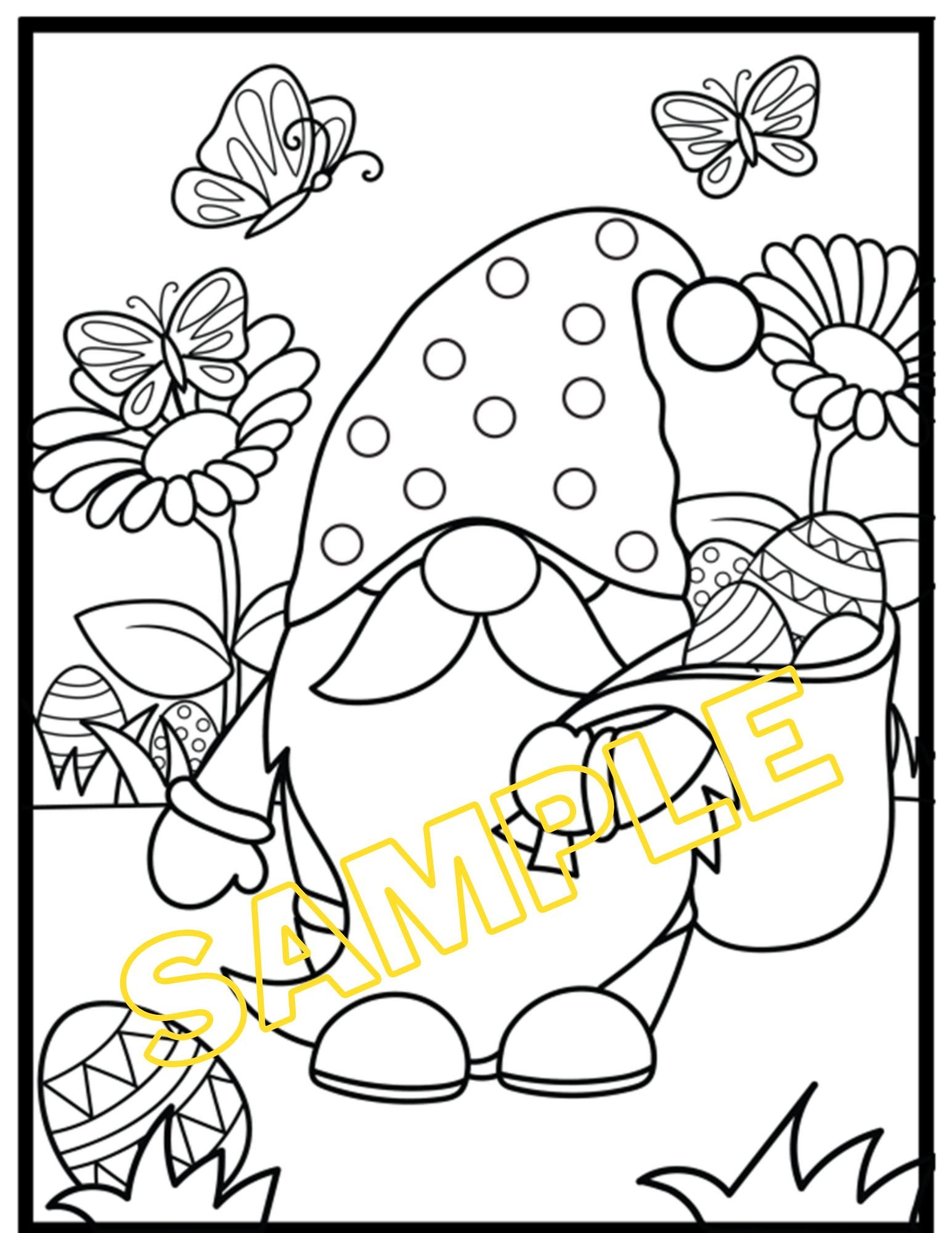 Easter Gnomes Coloring Pages • 11 Printable PDF Sheets • Spring Kids ...