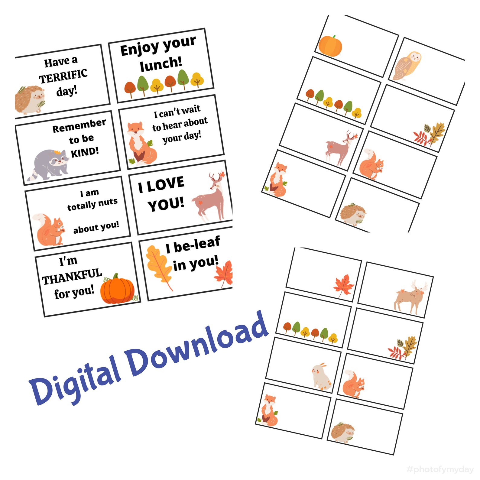 Printable Fall Lunch Notes, Lunch Box Cards, Printable School Lunchbox ...