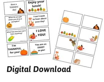 Printable Fall Lunch Notes, Lunch Box Cards, Printable School Lunchbox ...
