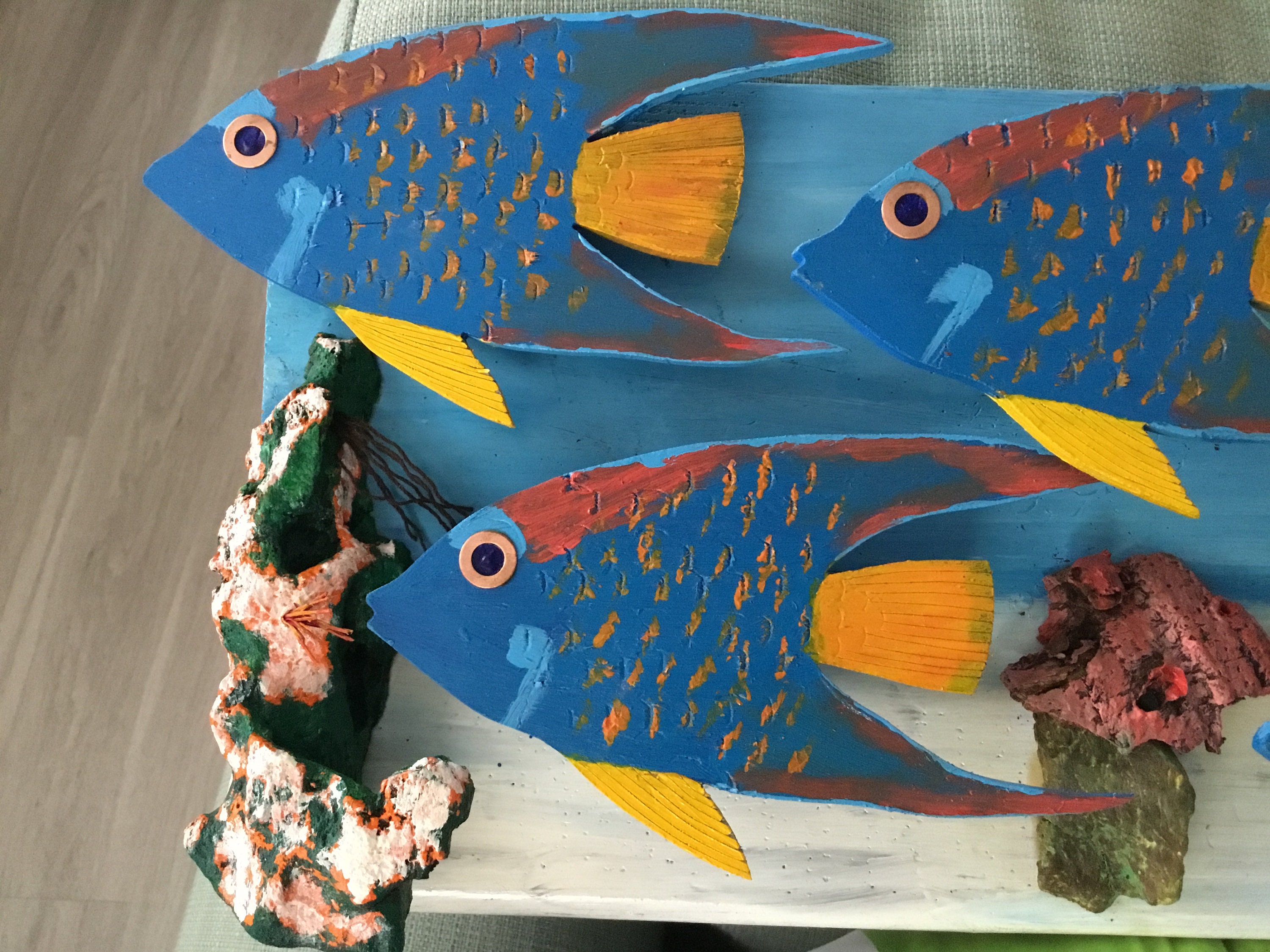 Beach Decor Coastal Angel Fish Hand Made Art Wood Fish - Etsy
