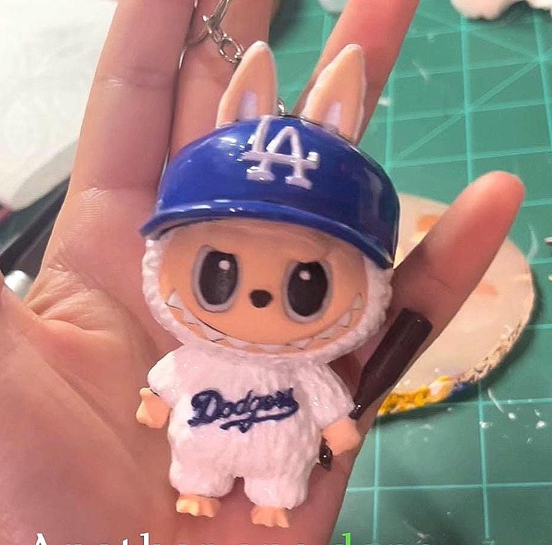LA Dodger Labubu Inspired Keychain: Hand-painted Baseball Collectible ...
