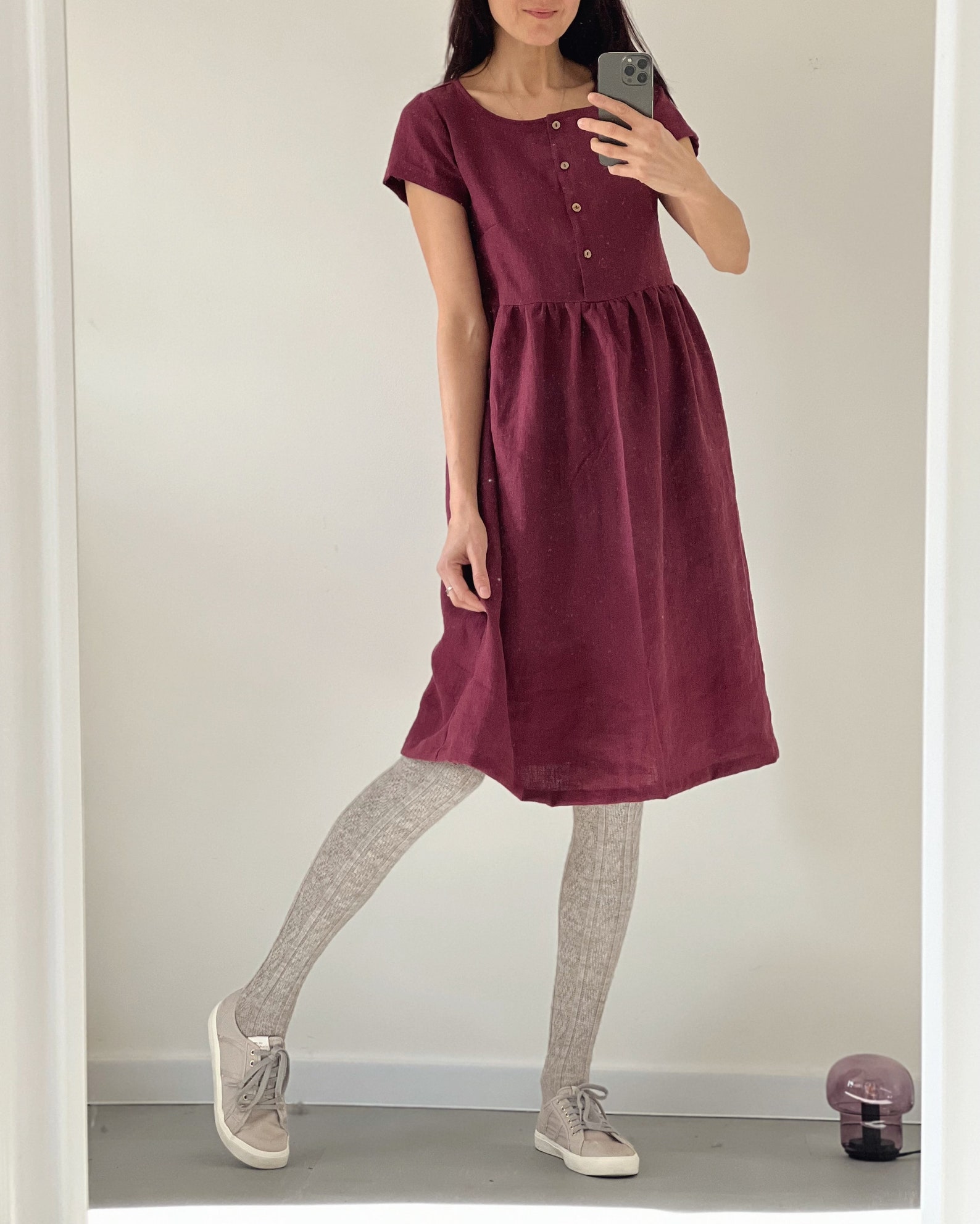 Women's Linen MUMMY Dress Short Sleeve | Etsy