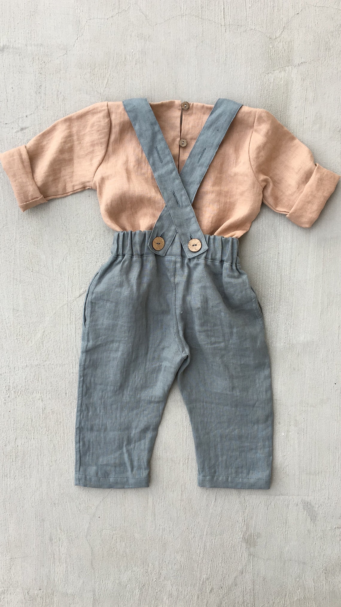 Kids Linen Trousers With Braces Kids Linen Pants - Etsy