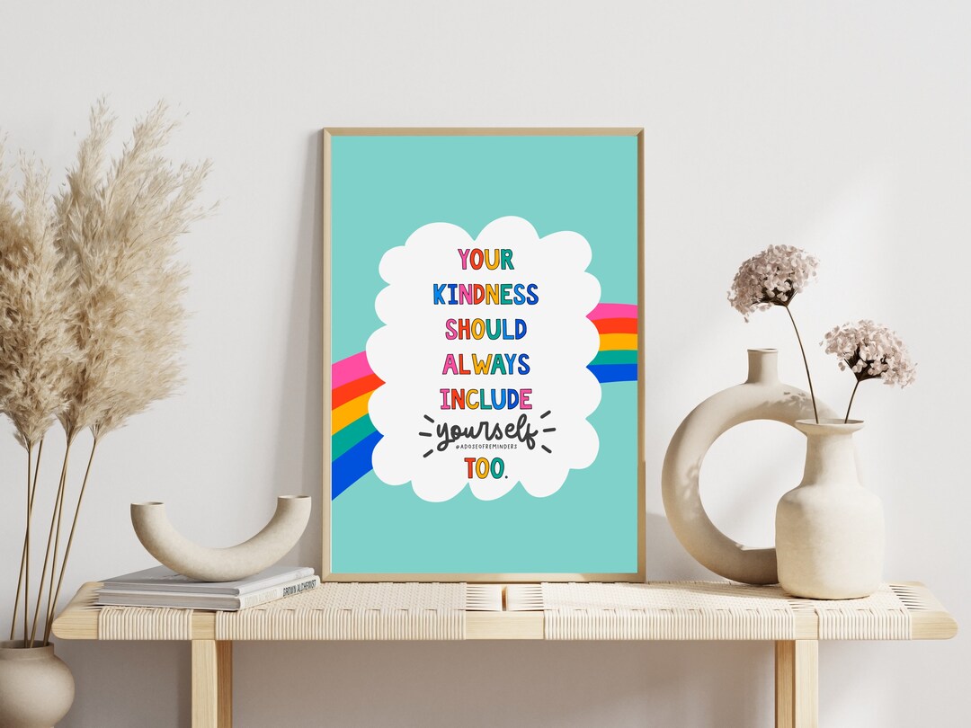A5 Print Kindness | Positivity and Mental Health | Self Harm, Eating ...